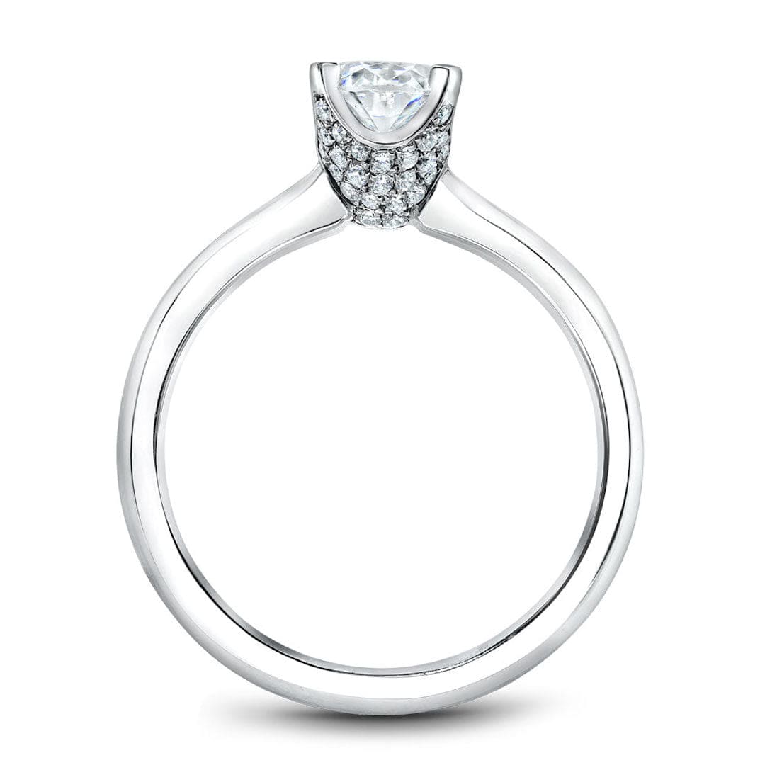 Noam Carver 14kt White Gold 1.01ct Oval Solitaire with Pave Diamond Ac – Touch of Gold Fine ...