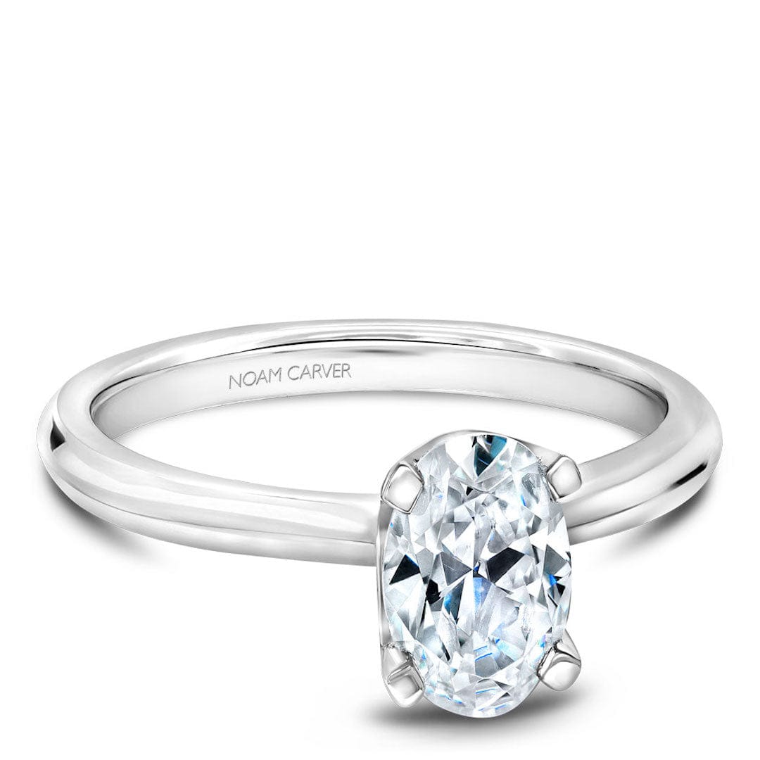 Noam Carver 14kt White Gold 1.01ct Oval Solitaire with Pave Diamond Ac – Touch of Gold Fine ...